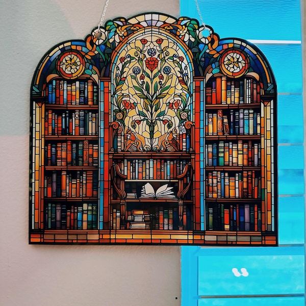 Acrylic Library Window Hanging: Book Lover Home Decor - Etsy
