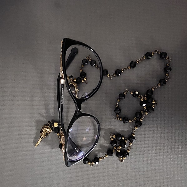 Gothic Ornate Raven Statement Glasses Chain for Sunglasses Eyeglass ...