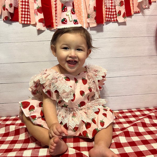 Strawberry 1st Birthday Party Hat || Strawberry Party Hat || Strawberry ...