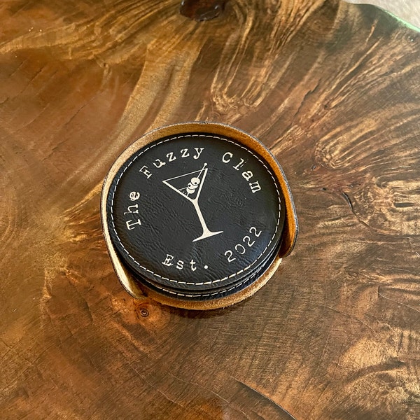 Personalized Bar Coasters, Set of 6 Coasters With Bar Name and Beer Mug ...