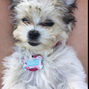 Personalized Dog Tag, Floral Dog Tag, Girl Dog Tag, Flower Dog Tag, Pet ...