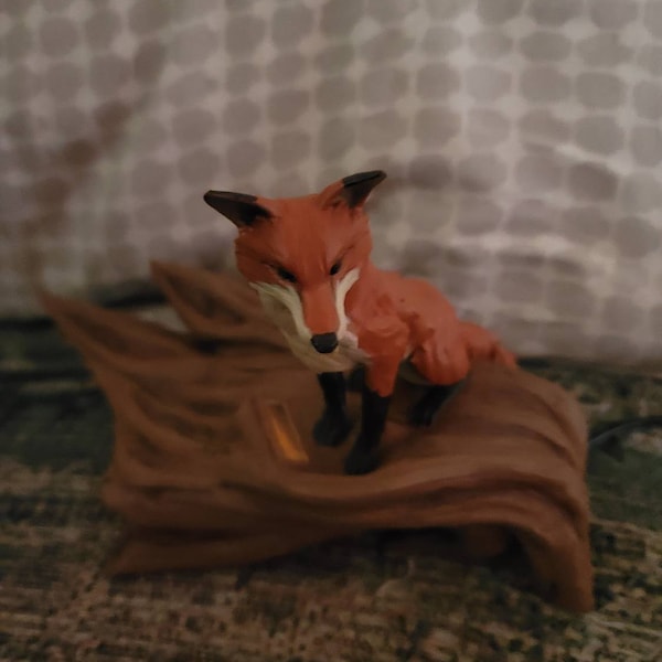Fox Night Light, Woodland Nursery Lamp, Hand‑painted 3D Printed LED ...