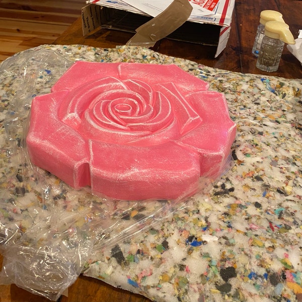 Large Rose Stepping Stone Concrete - Etsy