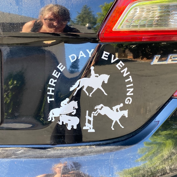 3 DAY EVENTING Eventer Horse Rider 3-day Three Vinyl Decal Sticker Sign ...