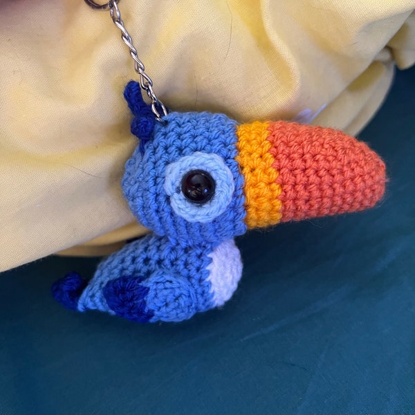 PDF Pattern: Crochet Toucan Keychain. Amigurumi Bird Key Ring (english ...