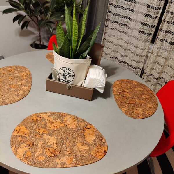 Portugal Cork Table Mats Placemats Set of 4 Rectangular Stain Heat ...