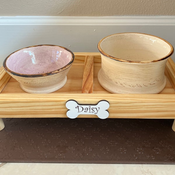 Custom Dog Bowl Feeding Stand | Personalized Breed Dog Feeder | Dog ...