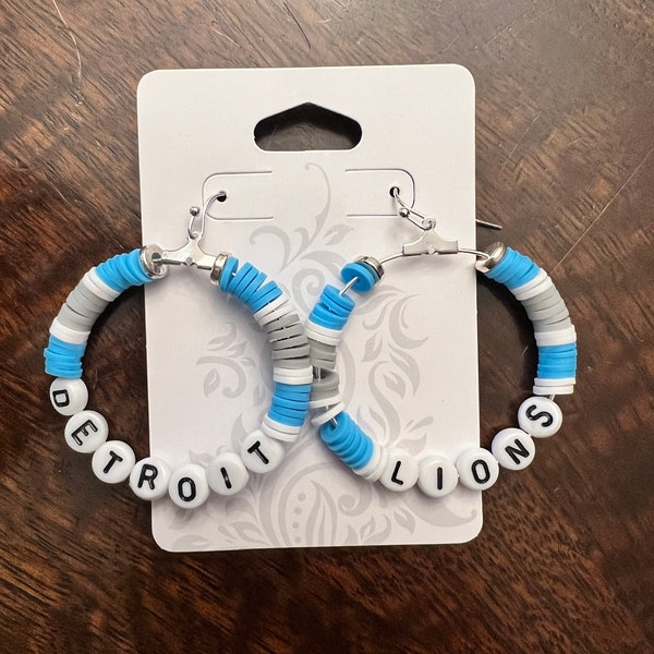 Detroit Lions Beaded Earrings and Bracelets Mix and Match and ...