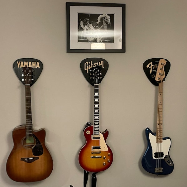 Wood Guitar Wall Hanger Mount Customizable - Etsy