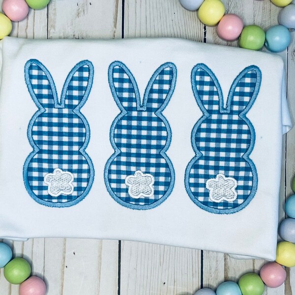 Bunny Trio Applique Design, Bunny Embroidery Design, Easter Embroidery ...