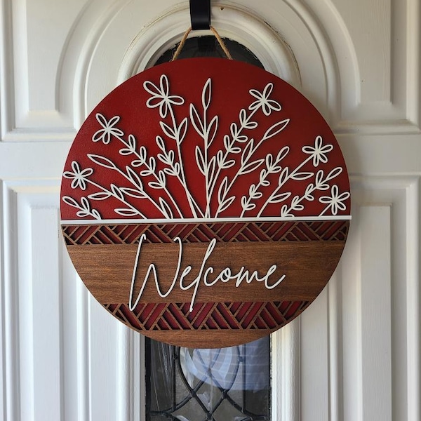 Welcome Front Door Sign|wild Flower Front Door Sign|wild Flower Door ...