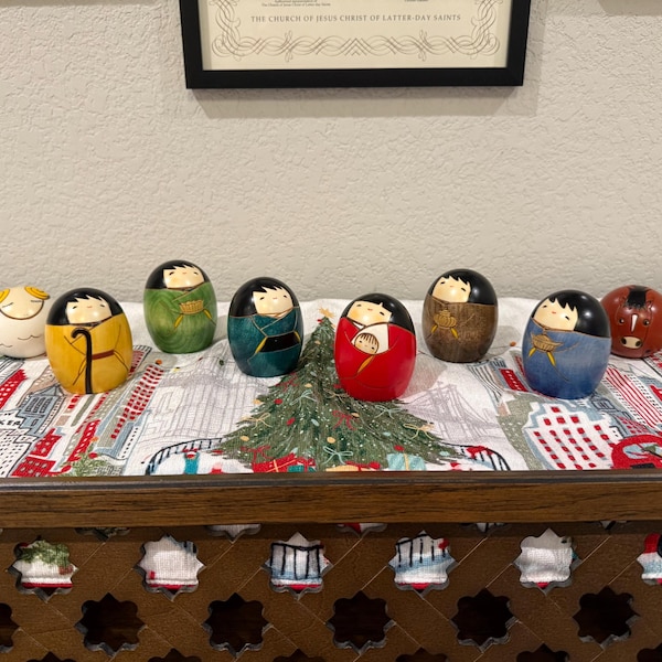 Japanese Nativity Set, Kokeshi Nativity, Nativity Scene, Christmas ...