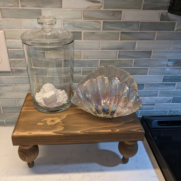 Farmhouse Wood Pedestal Riser Stand - Etsy