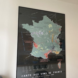 Map of Departments and Regions of France 2024 Map of France 50x70 Cm 19 ...