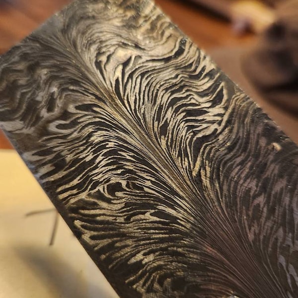 Damascus Steel Mosaic Palm Feather Pattern Billet, Hand Forged Damascus ...