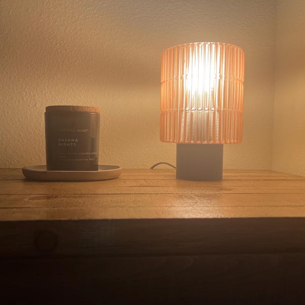 Cozy Amber Table Lamp, Crystal Unique Desk Light, Housewarming, Bedside ...