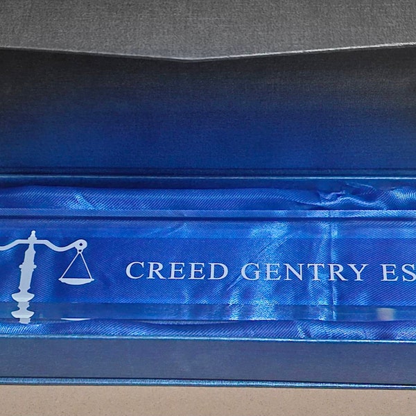 Attorney Glass Office Desk Name Plate, Clear JD Judge Nameplate, Lawyer ...