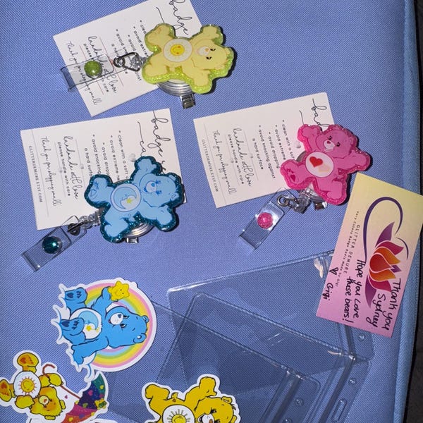 Care Bear Inspired Badge Reels, Friend Bears Badge Reel, Care Bear ...