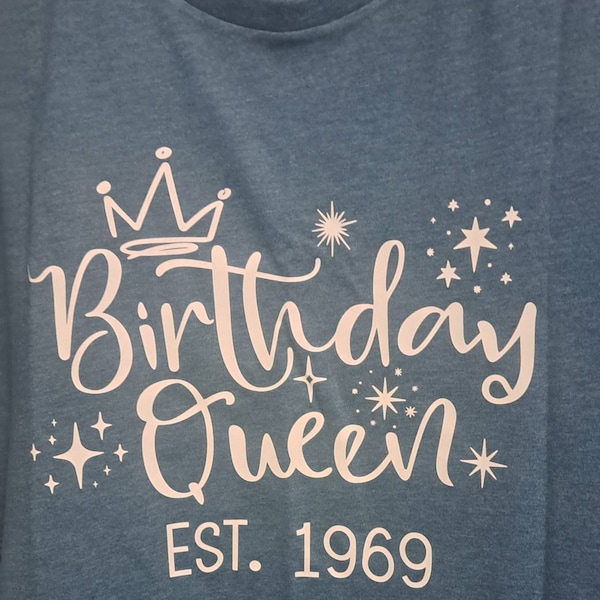 Birthday Queen Est 1969 Shirt, 55th Birthday Shirt, 55 Old Birthday Tee ...