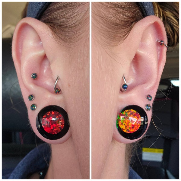 Spacey Nebula Glass Plugs, 1 Pair, Double Flare - Etsy