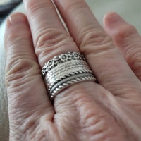 Tooled Leather Wedding Rings, Sterling Silver Jewelry, Tooled Leather ...