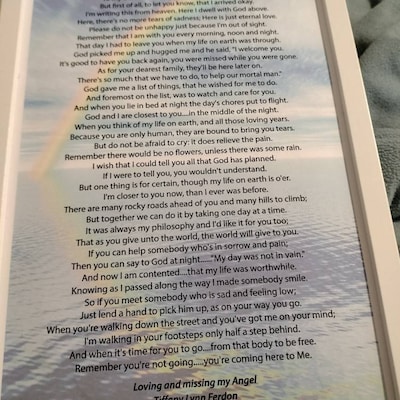 Letter From Heaven Print, Memorial Print, Digital Print, Digital ...