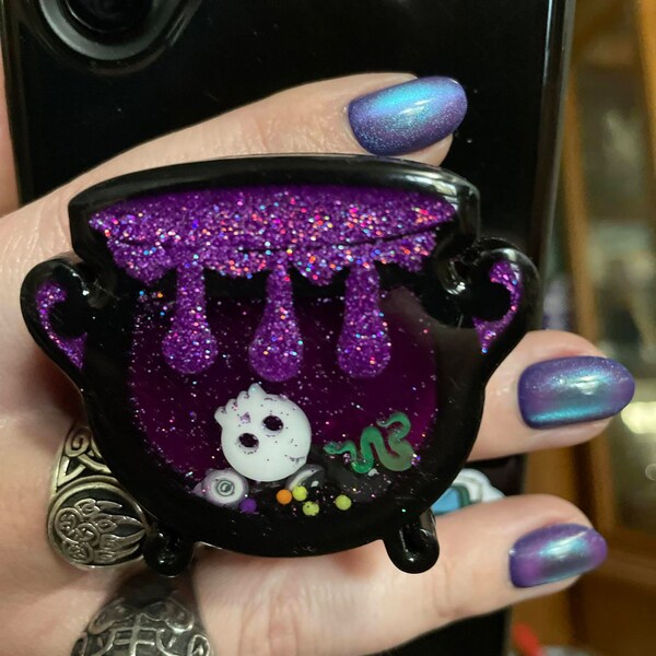 Witch Cauldron Shaker Popsocket™, Glow in the Dark Halloween Shaker ...