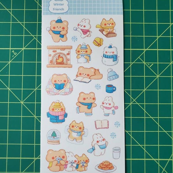 Study Friends Sticker Sheet • Hand Drawn • Kawaii Design • Cute School ...