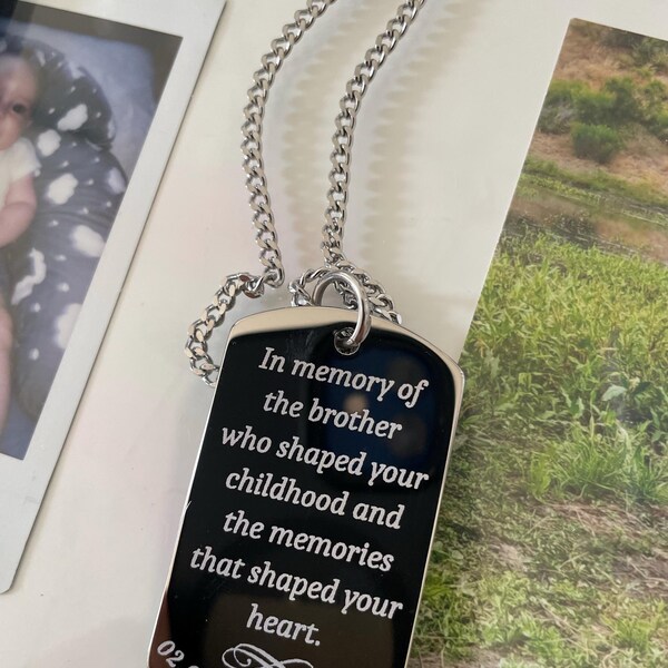 In Loving Memory Custom Dog Tag Necklace, Personalized Engraved Photo ...
