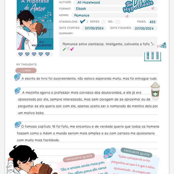 Expanded Digital Reading Journal, Digital Book Planner for iPad Android ...
