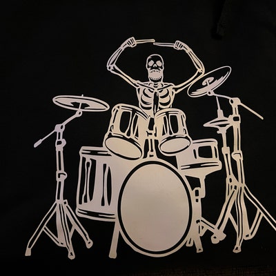 Skeleton Drummer SVG Rock and Roll SVG Musician T-shirt Decal Graphics ...