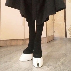 IVORY Creature Feet Unisex Cloven Hoof Shoes With Thigh High Leggings ...