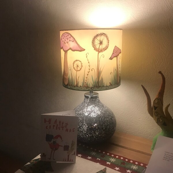 Poppy Lampshade for Table Lamp Base. Hand Silk Painted. Original 360 ...
