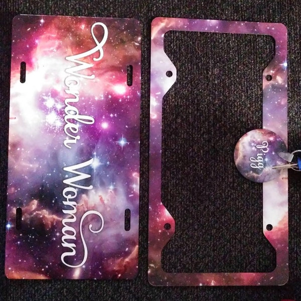 Space Nebula Monogram License Plate, License Plate Frame Custom, Car ...