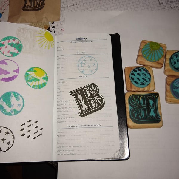 Bullet Journal Stamp, Sardine, Scale Pattern, Bujo, Hand Carved, Wood ...