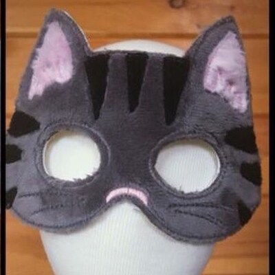 Striped Cat Mask Embroidery Design, Kitty Mask, Machine Embroidery, ITH ...