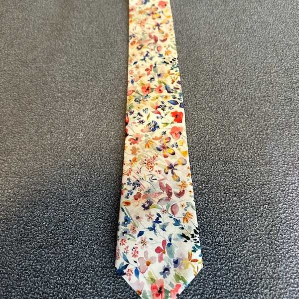 Wildflower Tie Watercolour Floral Neck Tie for Spring Wedding Wild ...