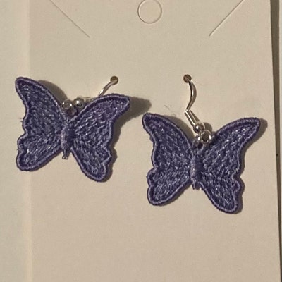 Butterfly FSL Earrings Embroidery Design / Machine Embroidery ...