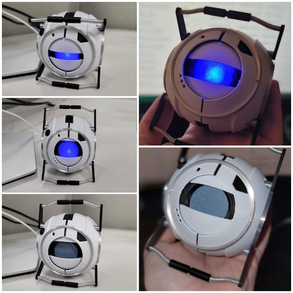 Portal Wheatley Figure – 3D Printed Model With LED Light – Moving ...