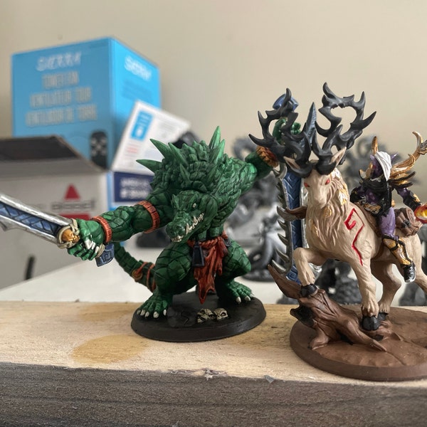 Wood Elf Mage Stag Rider Dnd Miniature | Tabletop RPG Mini | D&D ...