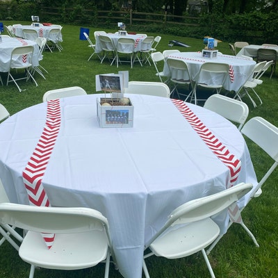 Baseball Party Decor Our ORIGINAL Baseball Ribbon Party Table Runners ...