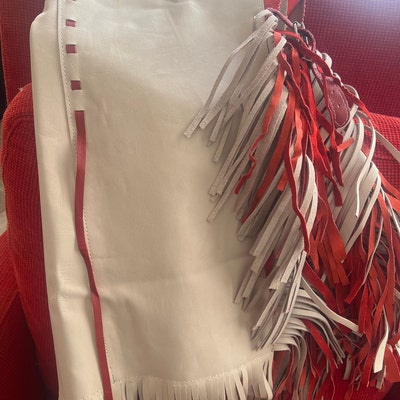 Handmade Cowgirl Chap Buck Skin Suede Black Leather Pant Rodeo Chap ...