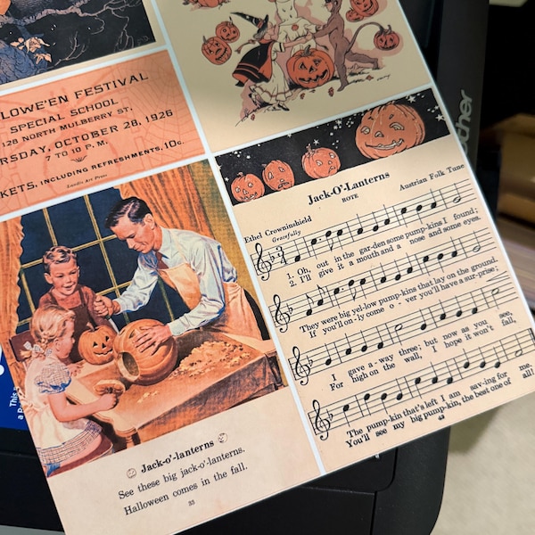 Spooky Halloween Words Ephemera | DIGITAL DOWNLOAD | Fall Autumn ...