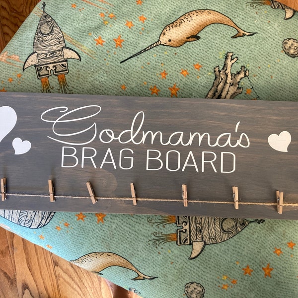 Custom Painted Brag Board Photo Display - Choose Name, Color, Size ...