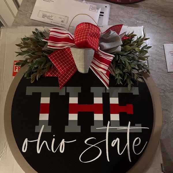 Oklahoma Sooners Front Door Decor | Boomer Sooner Sign | OU Wreath | OU ...