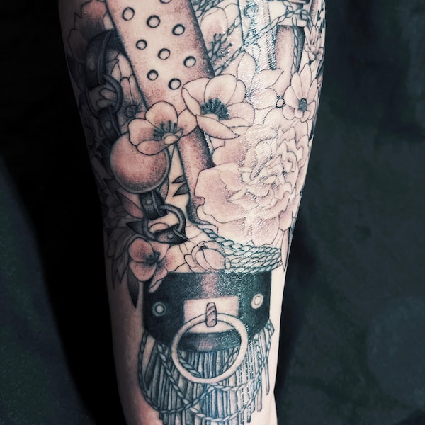 Geometric Clock Compass Tattoo Design With Stencil - Forearm Half ...