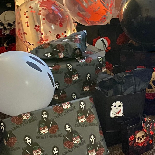 Scream, It's Your Birthday Grimwrap Horror Movie Wrapping Paper, Scream ...