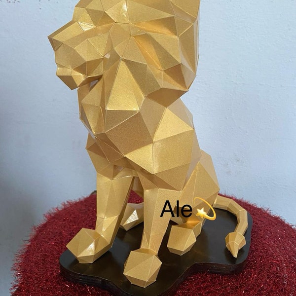 Lion Paper Craft, Digital Template, Origami, PDF Download DIY, Low Poly ...