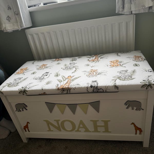 Personalised Toy Box, Cushion Top, Named Box - Etsy UK