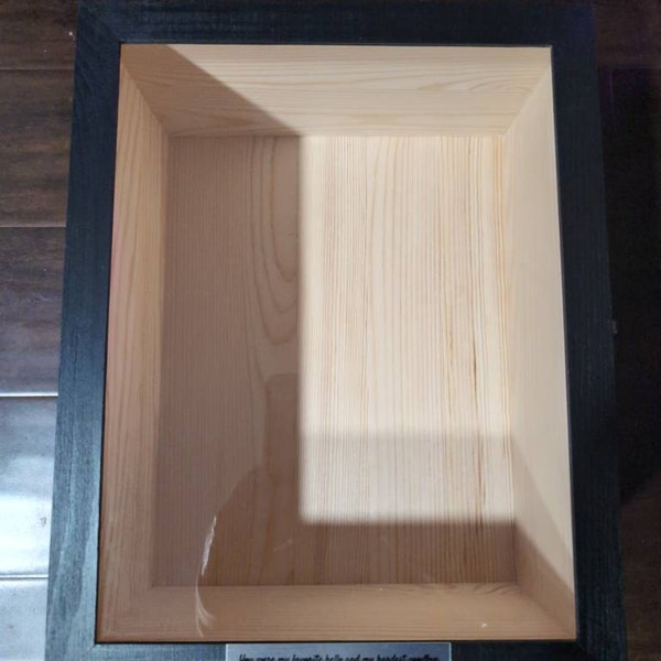 Large Extra Deep Wooden Personalized Shadow Box Frame With Glass Door ...